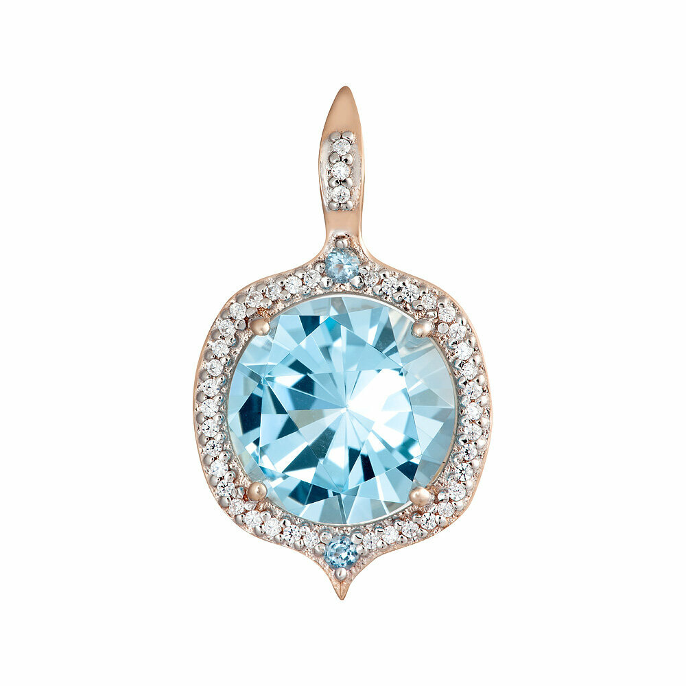 Подвеска, красное золото, 585 проба, топаз