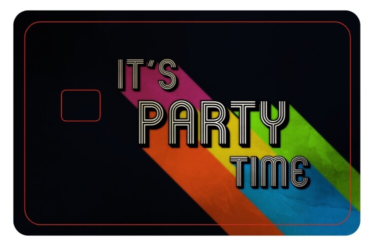 Наклейка на банковскую карту, стикер на карту, мемы, приколы, комиксы, стильная наклейка, It's Party Time