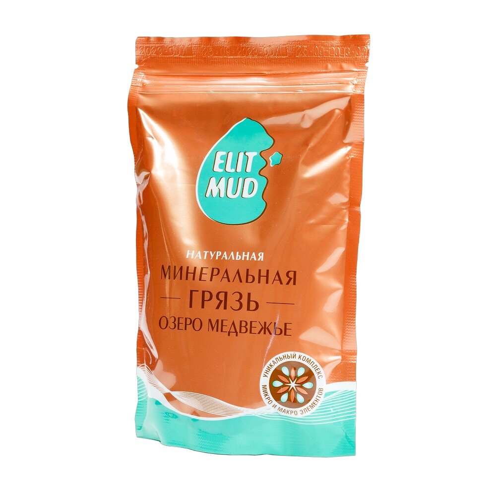 Иловая сульфидная грязь озера Медвежье дой-пак 400 г. Elitmud.