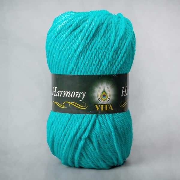 Пряжа vita harmony, 45% шерсть, 55% акрил 6322 светлая бирюза