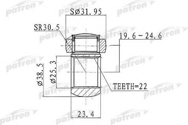 Patron PTD003 Трипод [Z22, D31.9MM] ALFA ROMEO 145/146, Fiat BRAVA/MAREA/MULTIPLA/PUNTO, 1 шт.