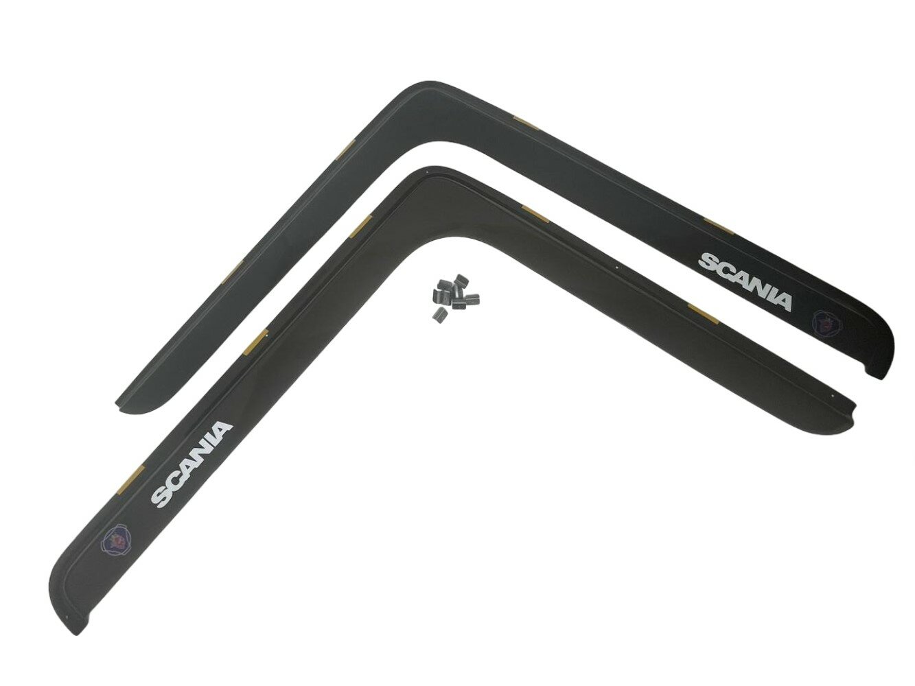 Дефлектор двери (ветровики) с лого на SCANIA серия 4/5/6 (84/94/114/144) (Вставные)