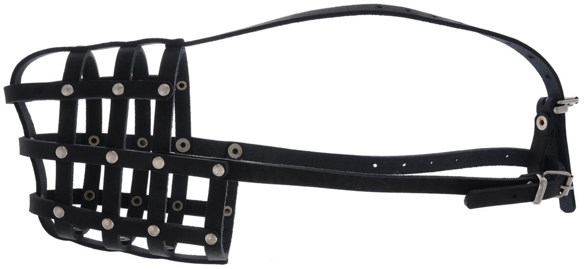 Намордник аркон кожаный черный для собак (34 см)