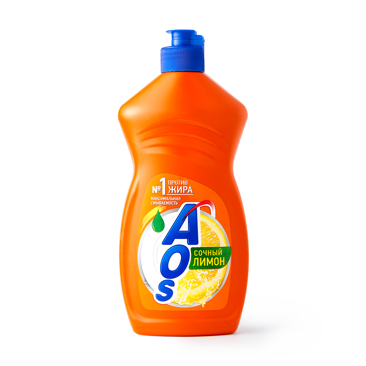 Средство для мытья посуды "Aos", лимон, антибактериальное, гипоаллергенное