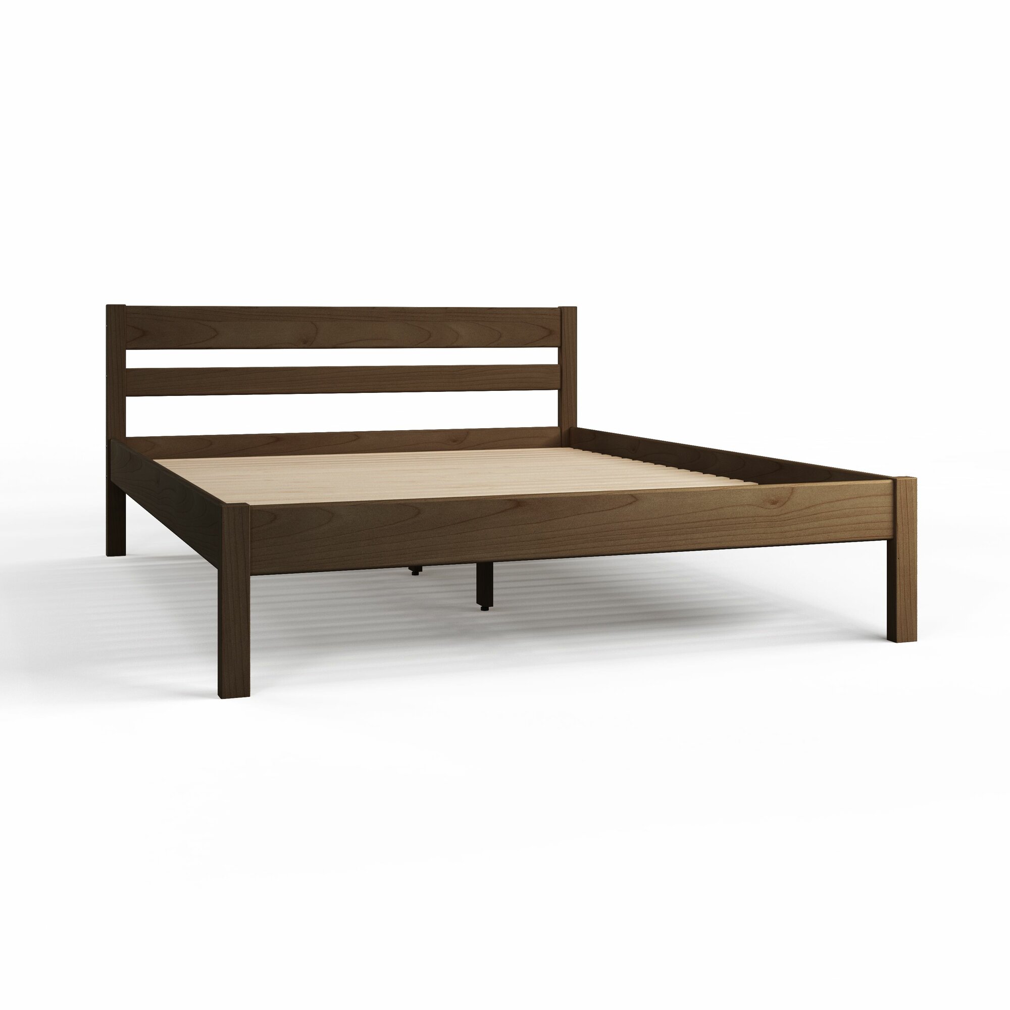 Кровать двуспальная, 160х190 см, Hansales, деревянная, из массива березы, цвет дуб