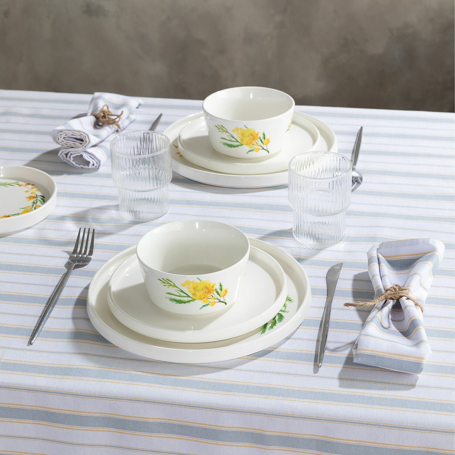 Скатерть "Мимоза/Mimosa", размер 145х250 см, рогожка, мультиколор