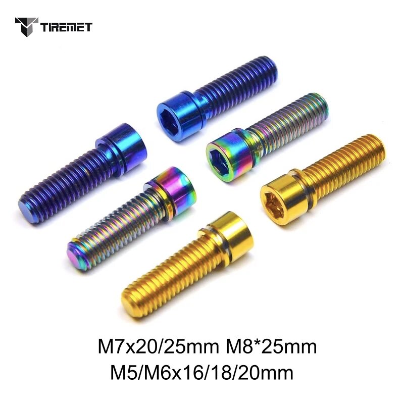 6 шт. Титановые болты для выноса руля M5 M6 M7 M8 16/20 мм Black, M5x16mm