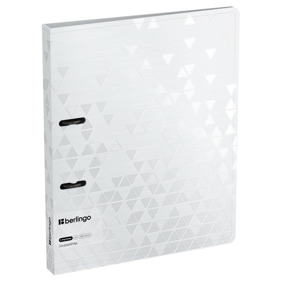 Папка на 2 кольцах Berlingo "DoubleWhite", 24мм, 1000мкм, белая, D-кольца, с внутр. карманом, 352482