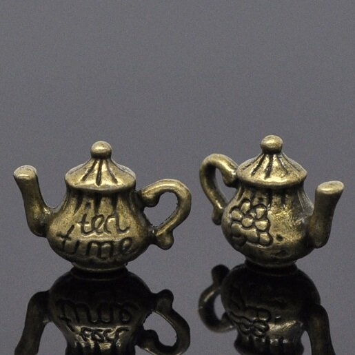 Подвеска, 15х13мм, заварочный чайник, базовый материал - цинковый сплав, бронзовый, 5 шт.