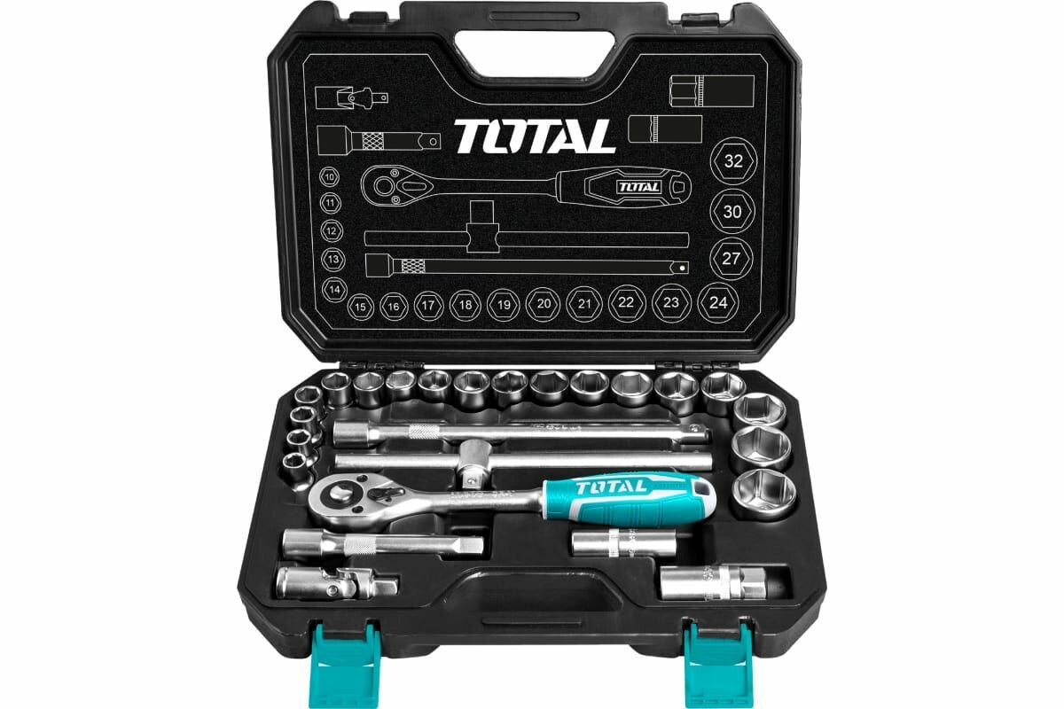 Набор инструмента, 1/2 25 предметов TOTAL THT121251