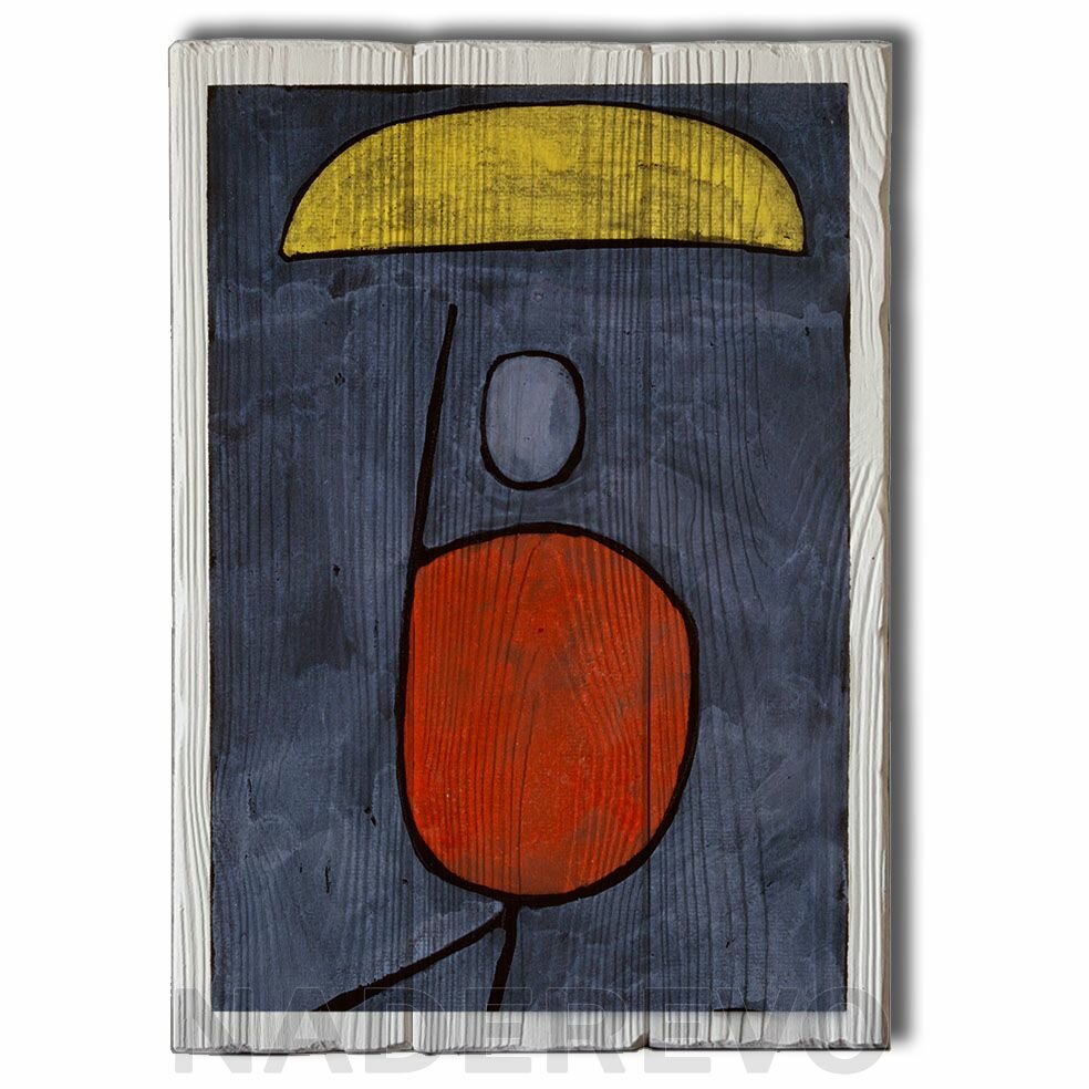 Картина на досках репродукция Пауль Клее "С зонтиком" 40х30 см