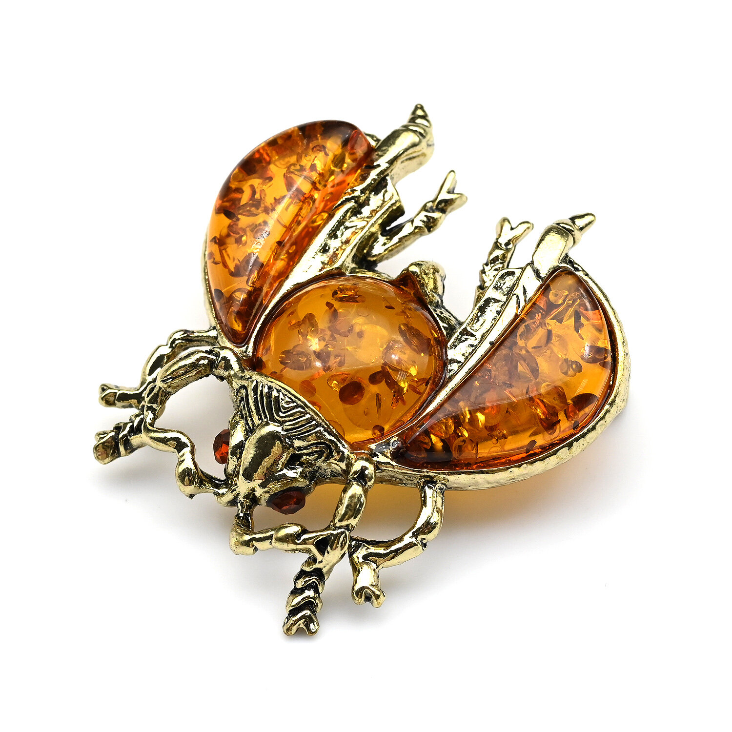 Брошь, янтарь