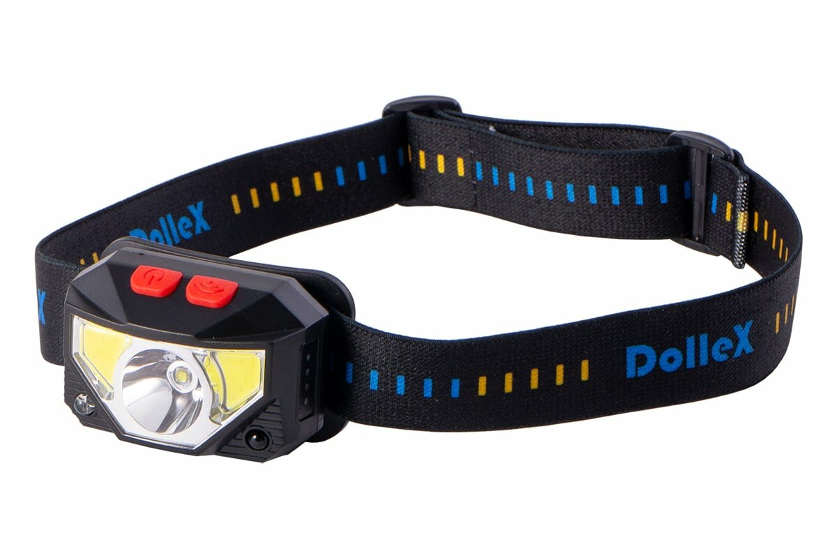 Dollex налобный светодиодный фонарь на Li-Pol 3.7V 1000mA, COB 5W + LED 3W, FIS-22