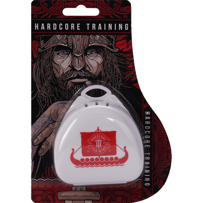 Боксерская капа Hardcore Training Viking, для бокса и единоборств, красная/белая