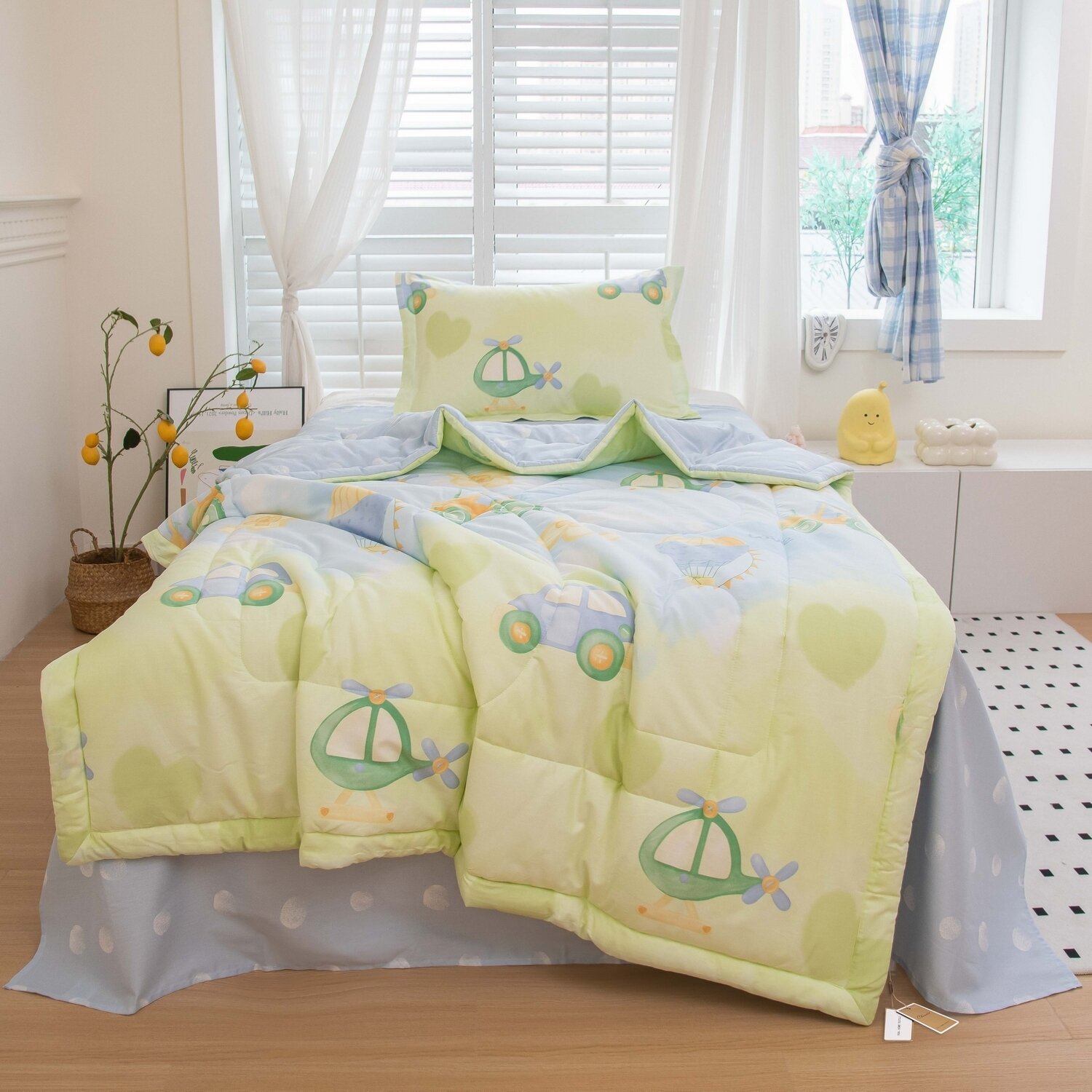 Постельное белье детское 160x80 "Young" на резинке, комплект с одеялом 100% хлопок OBKR025