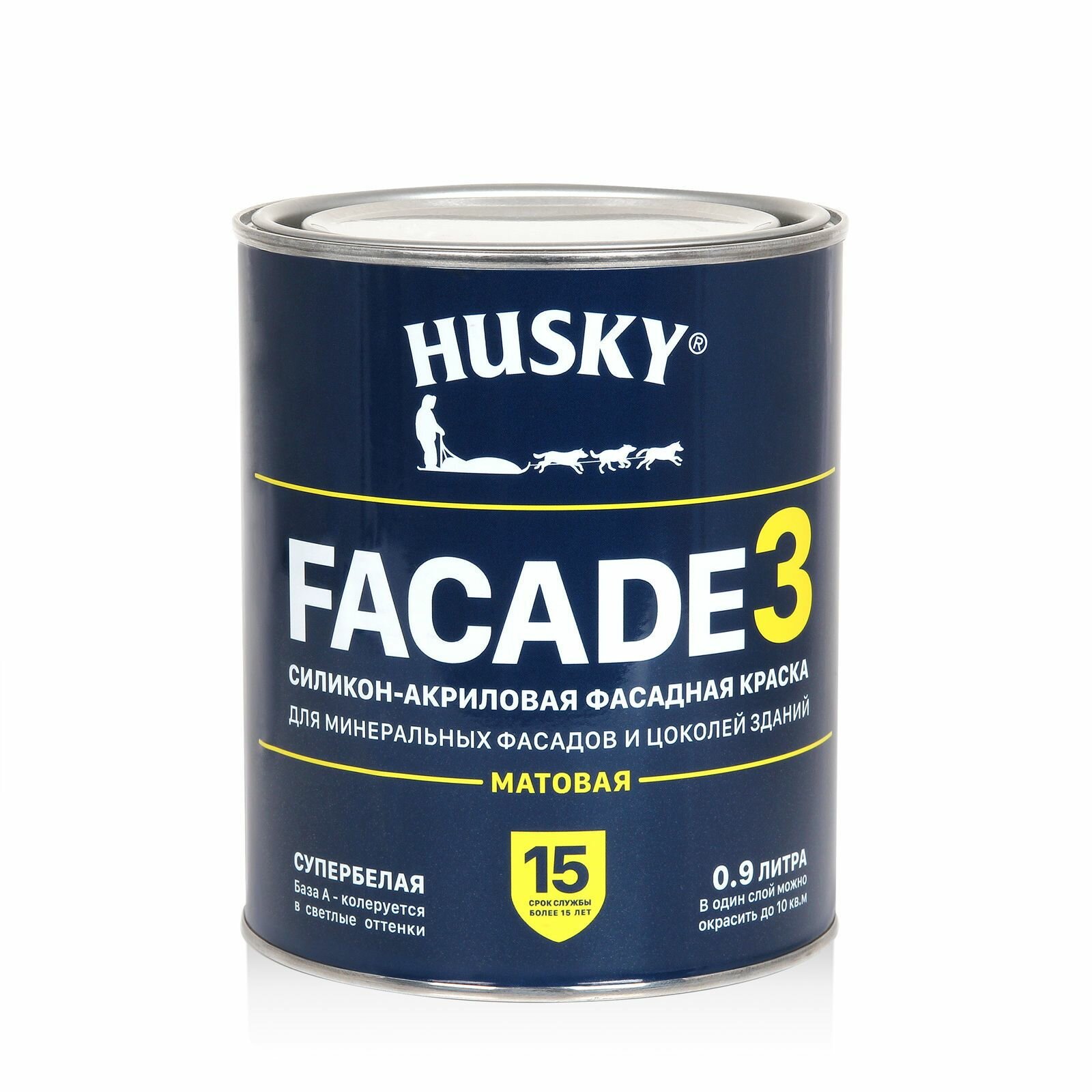 HUSKY FACADE 3 Силикон-акриловая фасадная краска (0,9л) База А