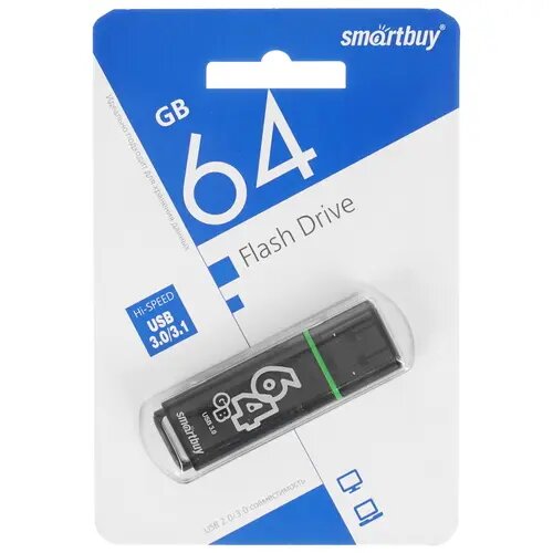 Флеш Диск USB 64Gb SmartBuy Glossy (usb 3.0)