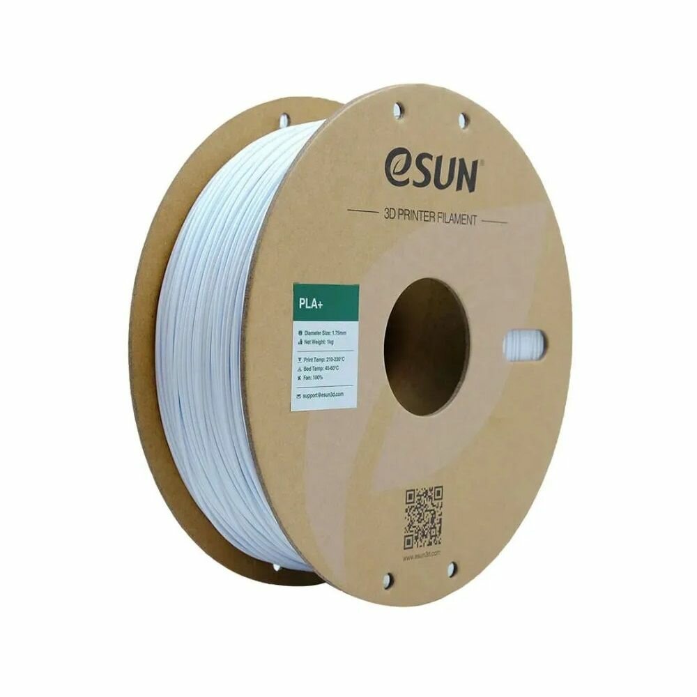 Катушка PLA+ пластика ESUN 1.75 мм 1 кг, холодно-белая PLA+175СW1