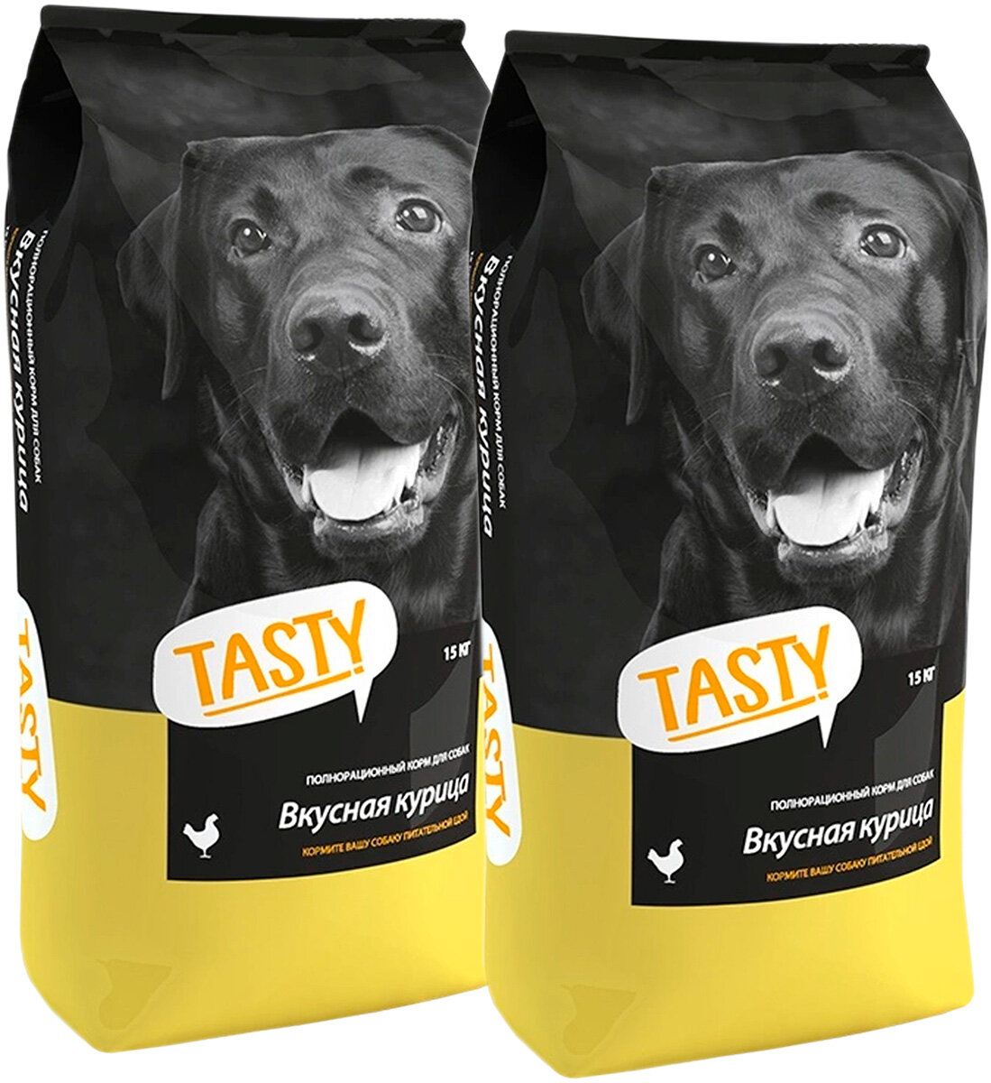Сухой корм TASTY для взрослых собак всех пород с курицей (15 + 15 кг)