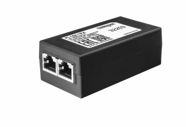 PoE инжектор неуправляемый PI-154-1PA, 1x10/100BASE-TX 50В PoE passive, PoE бюджет 15.4Вт