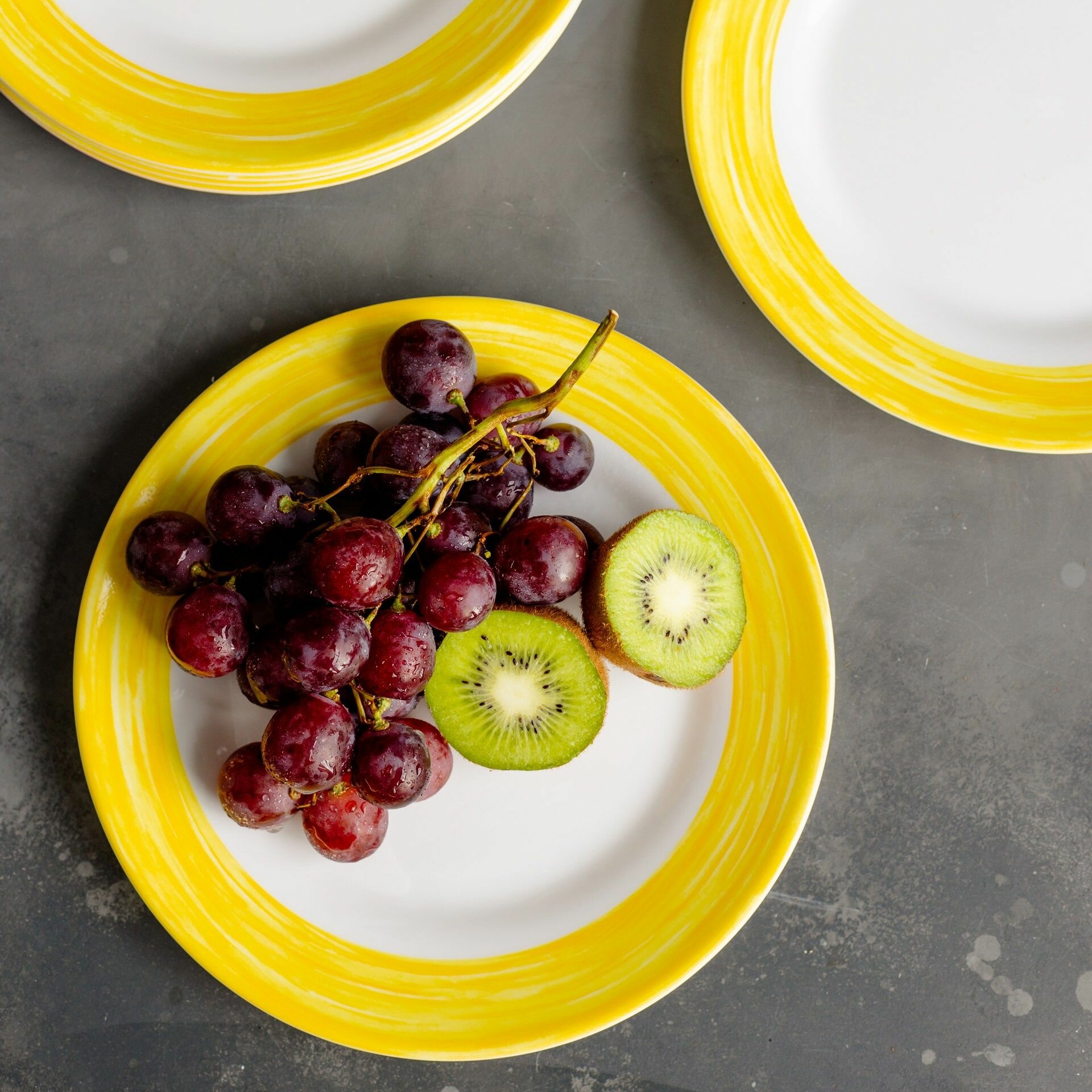 Набор тарелок диаметр 25,4 см, 6 шт, стеклокерамика, желтый, Arcoroc Brush