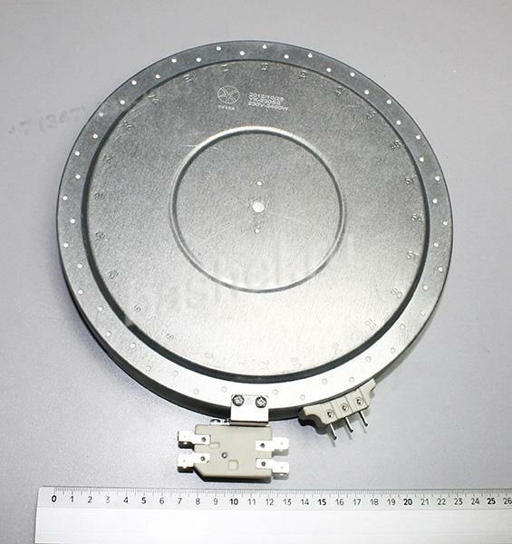 Электроконфорка для стеклокерамической плиты D-230mm, 2400W YK-230SS с термодатчиком YK-WK-600T