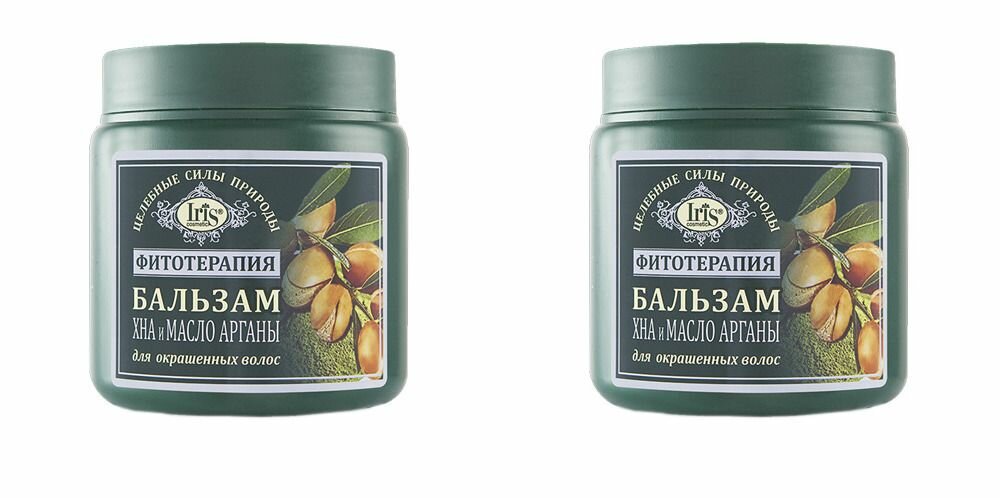 Iris cosmetic Бальзам для волос Фитотерапия Хна и Масло арганы 500мл, 2шт