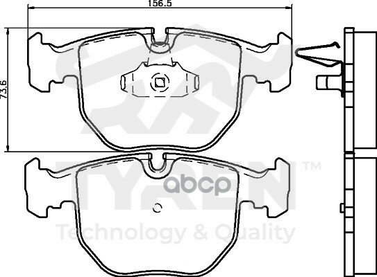 Колодки тормозные дисковые BMW 5 (E39) 96>, 7 (E38) 94>, X3 (E83) 06>, X5 (E53) 00> TYREN арт. TYR1210501