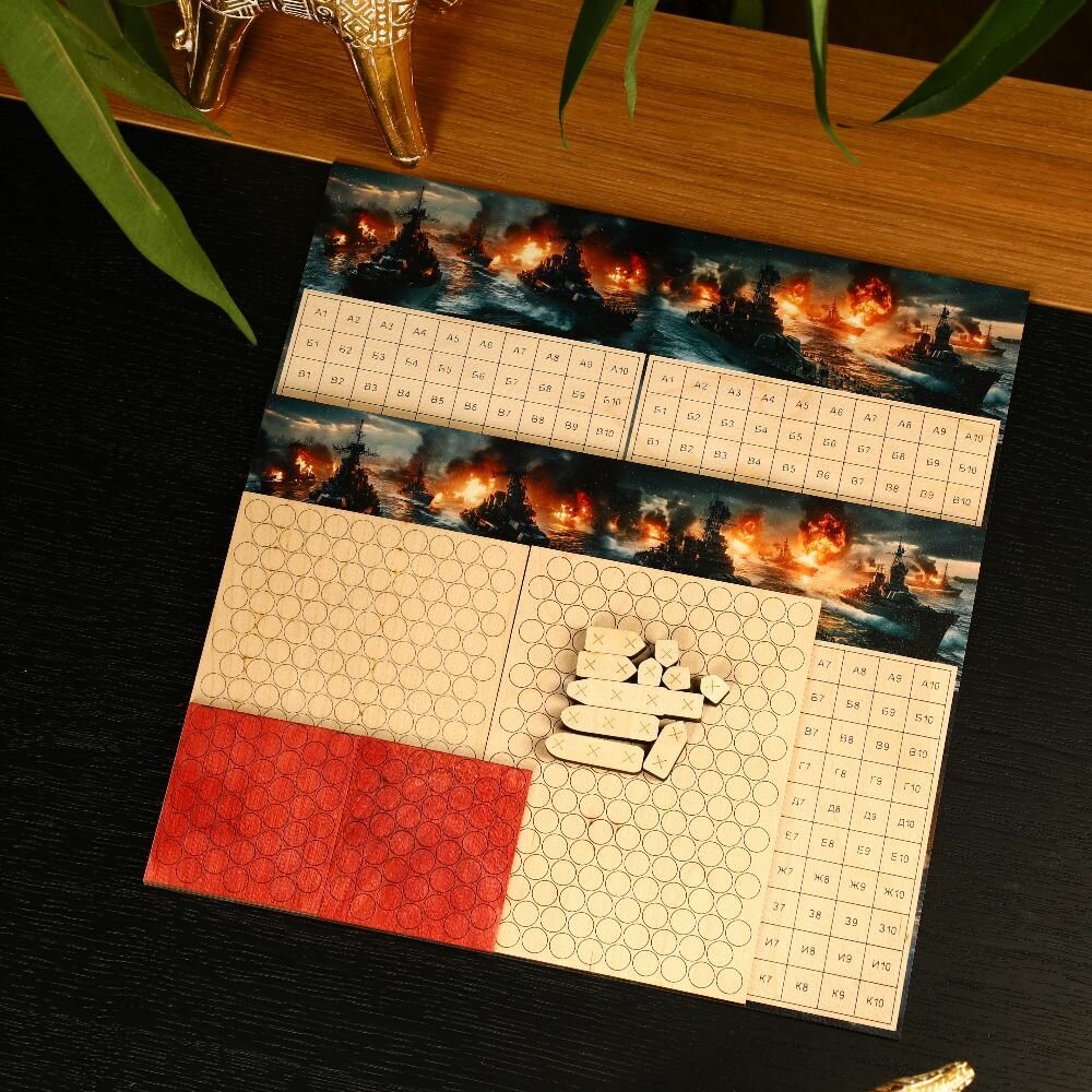 Настольная деревянная игра стратегия для детей и взрослых Морской бой