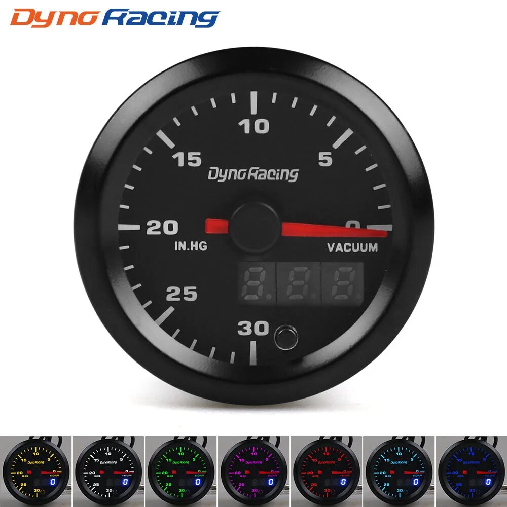 Датчик-индикатор Dynoracing 2" (52 Мм) С Двойным Дисплеем: Температура Воды, Давление Vacuum gauge