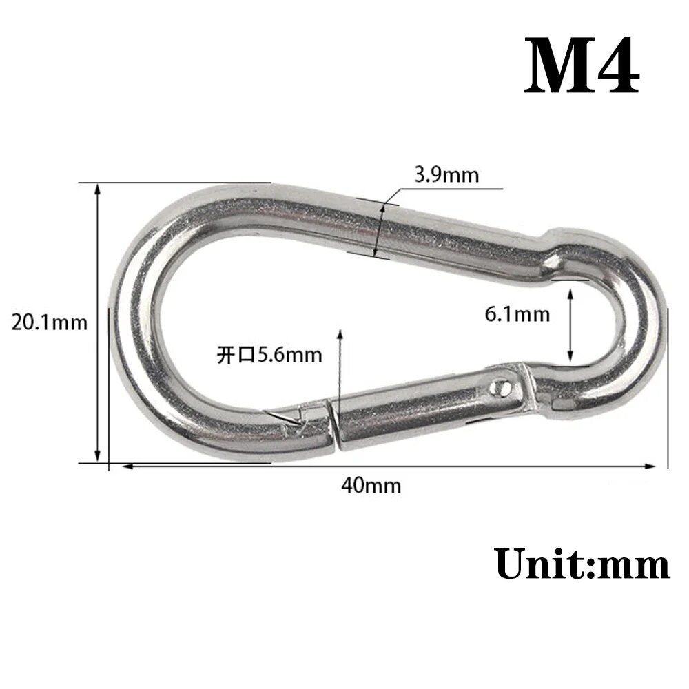 Карабины из нержавеющей стали M4 M5 M6 M8 M10 2pcs, m4(1)