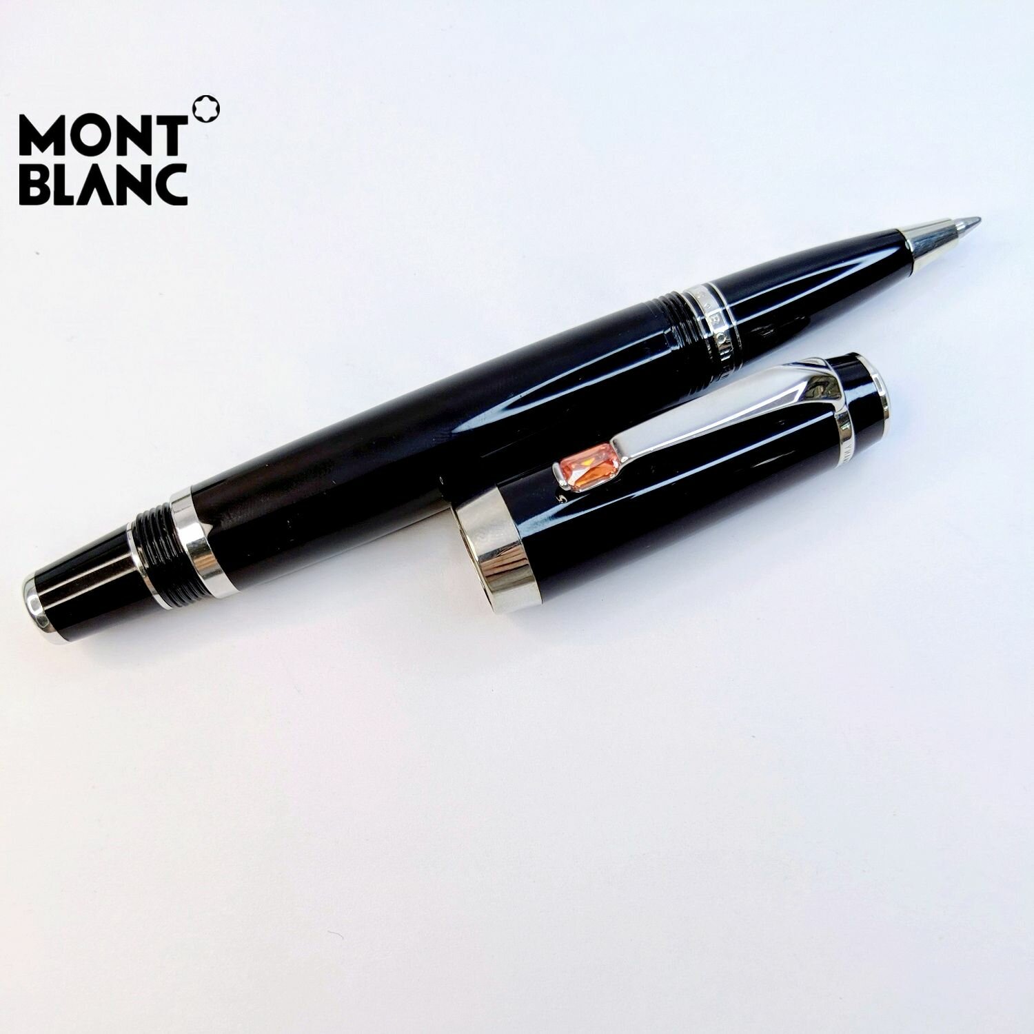 Montblanc Boheme Series Черная Ручка-роллер С Красным Камнем (Подарочная Коробка Не Включена)