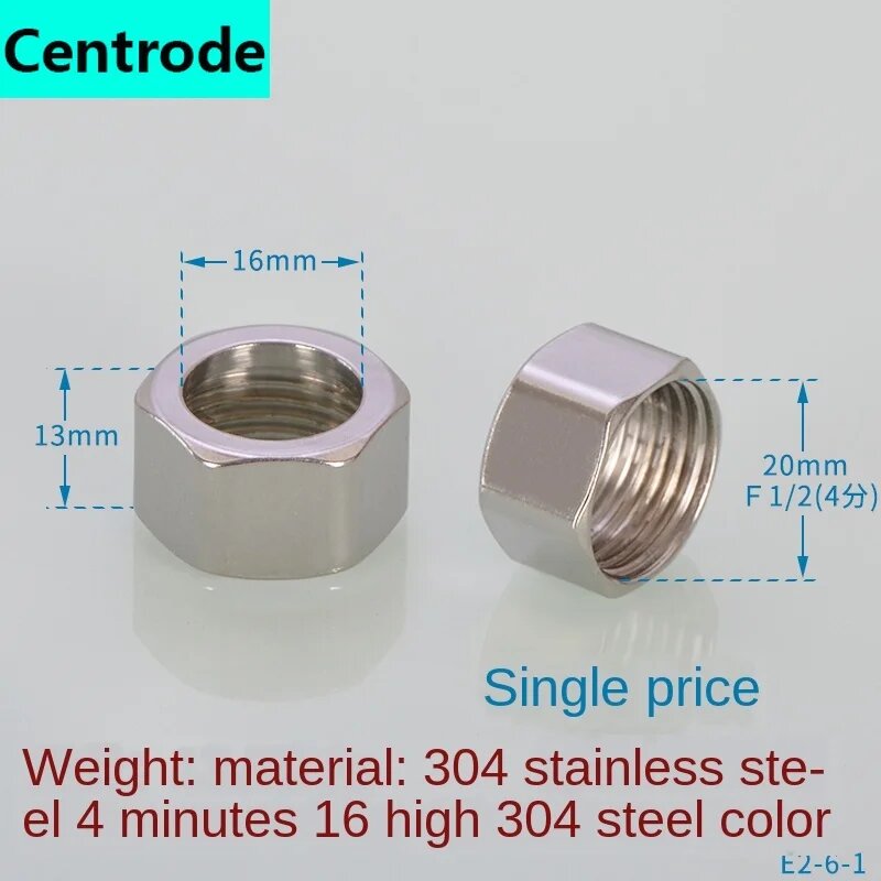 Фитинг для газовой трубы 1/2 дюйма из нержавеющей стали 2 шт. 4-16mm 304