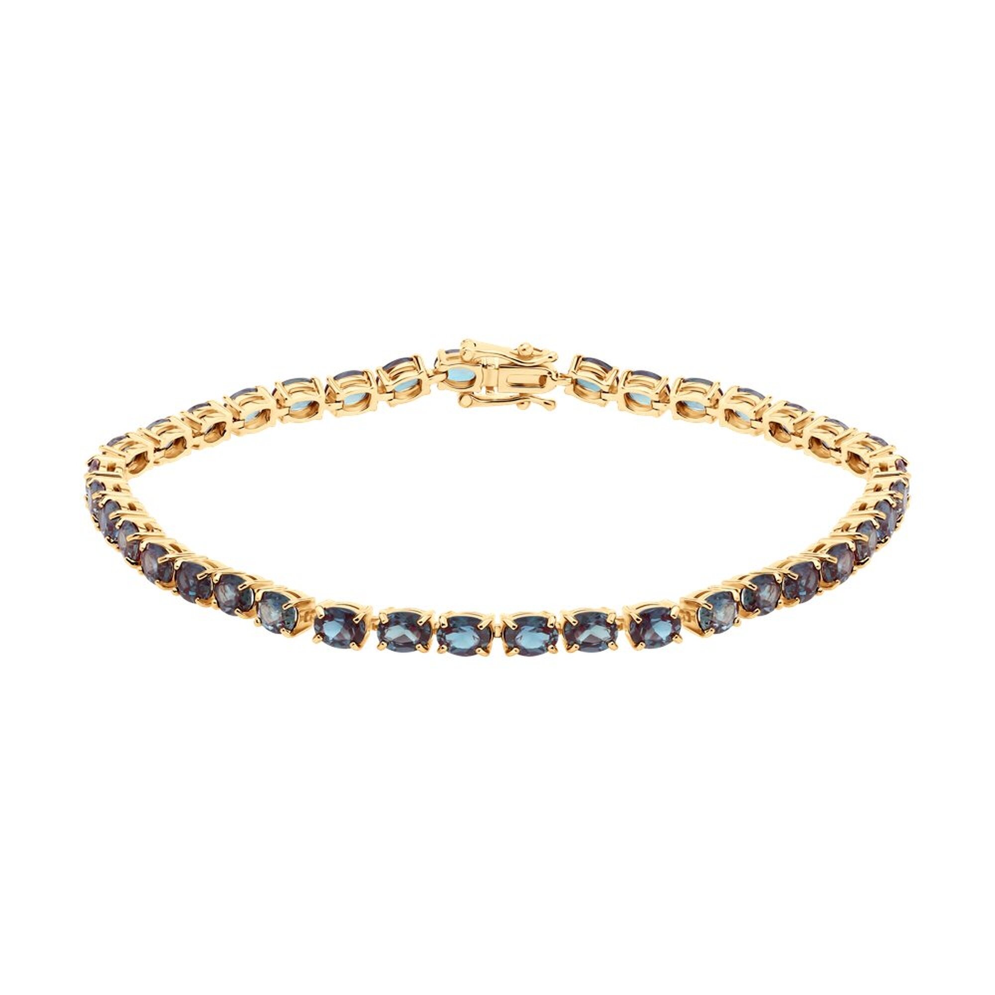 Браслет, красное золото, 585 проба, александрит