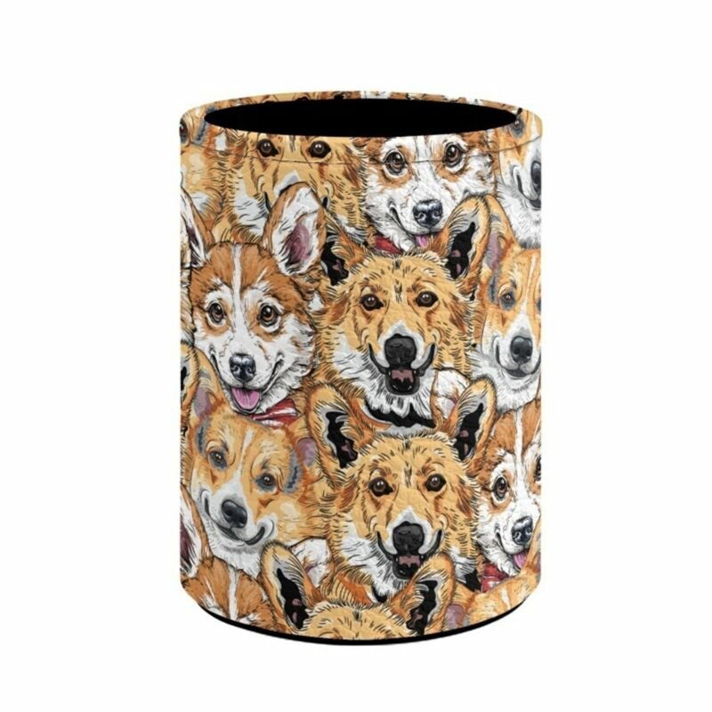 Подставка для ручек, карандашей, Карандашница с принтом в виде мультяшной собачки - желтая, 1 шт.