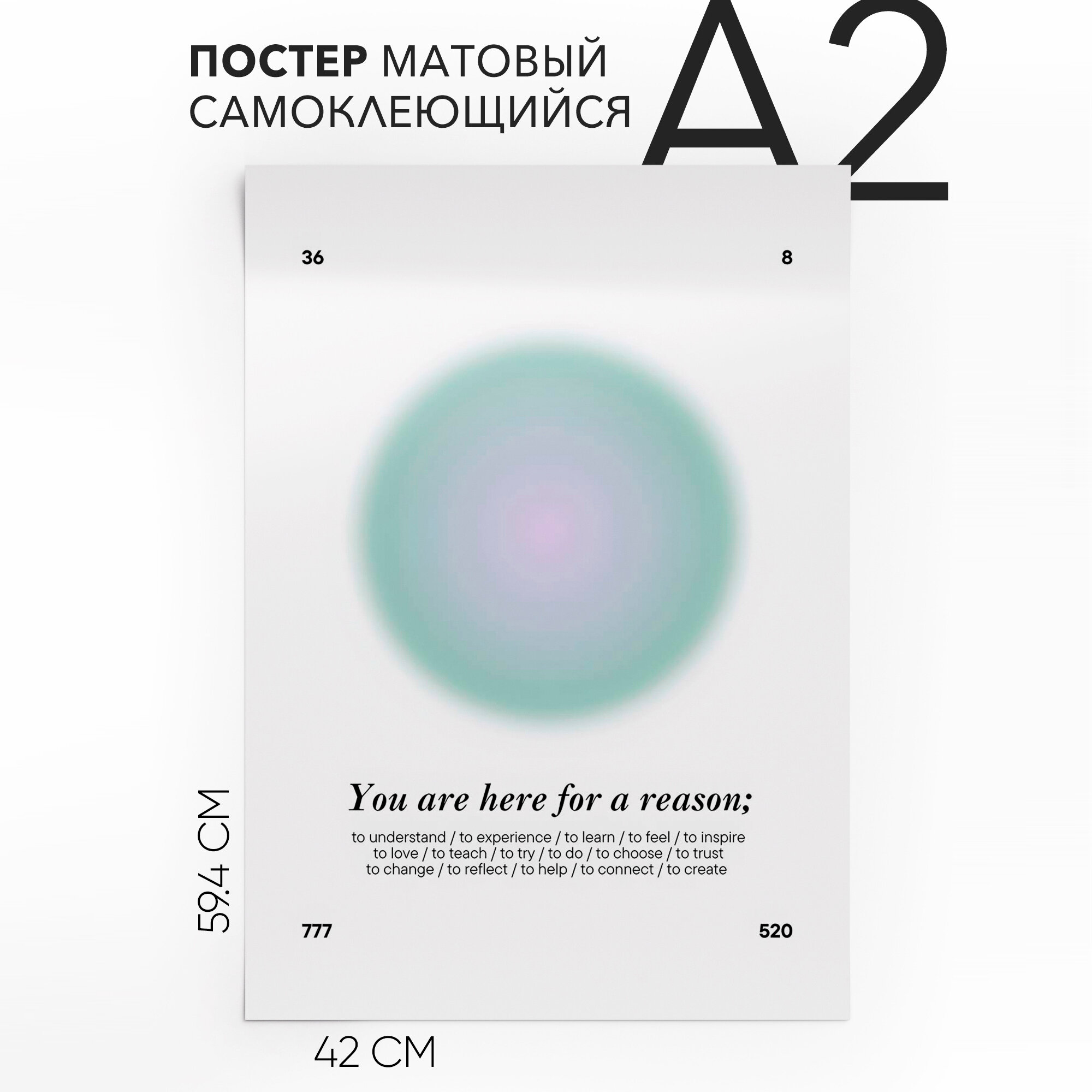 Постеры на стену интерьерные, на кухню, большой A2 Надпись, влагостойкий, для декора