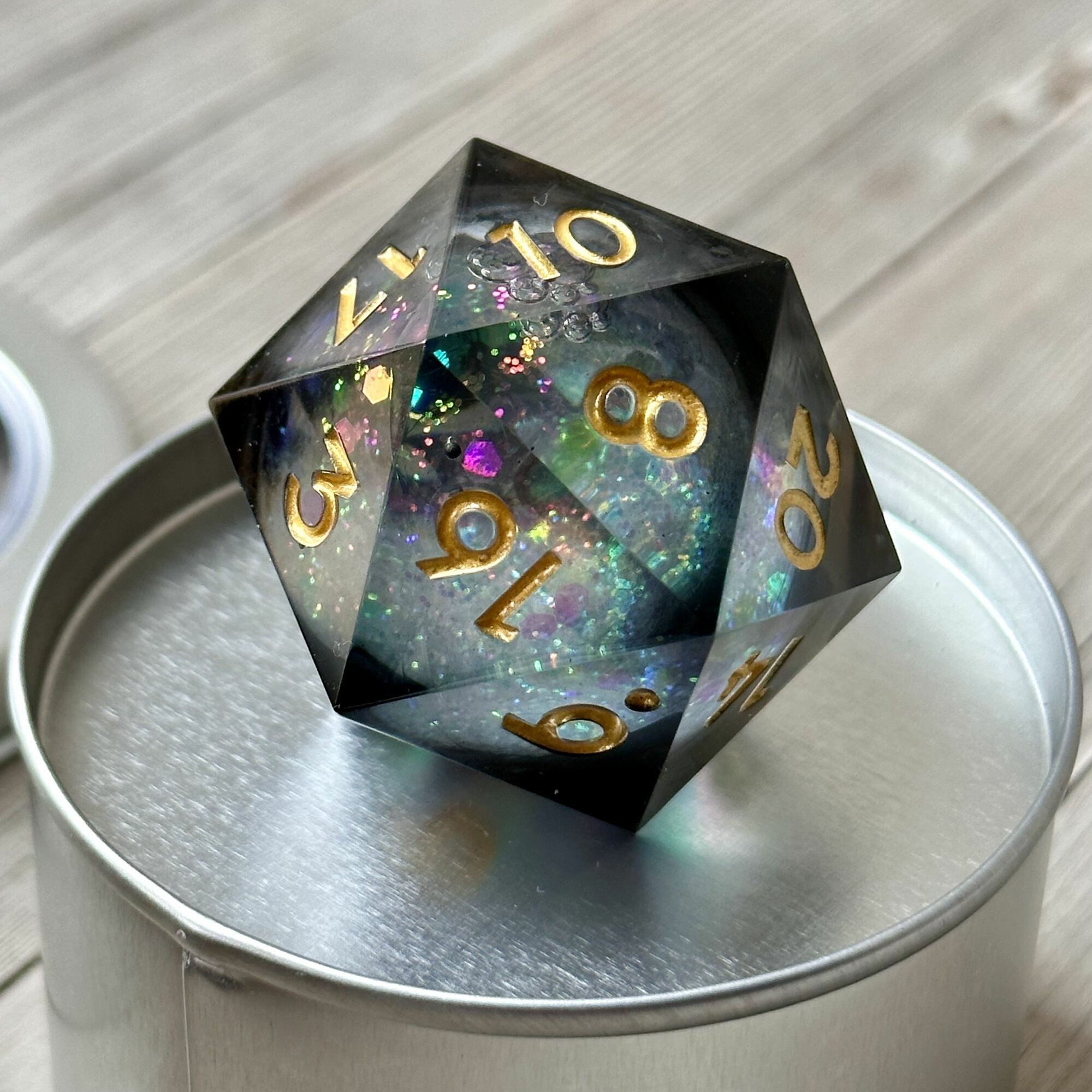 Ручной кубик D20 35 мм, с эффектным ядром зыбучих песков для DnD и Pathfinder, тематические кости для настольных ролевых игр и коллекции