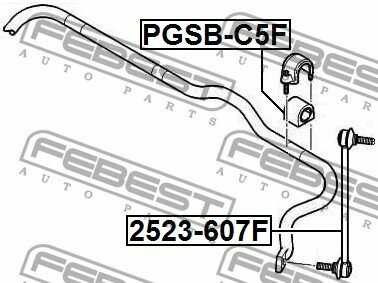 Втулка переднего стабилизатора D23.5 FEBEST PGSBC5F