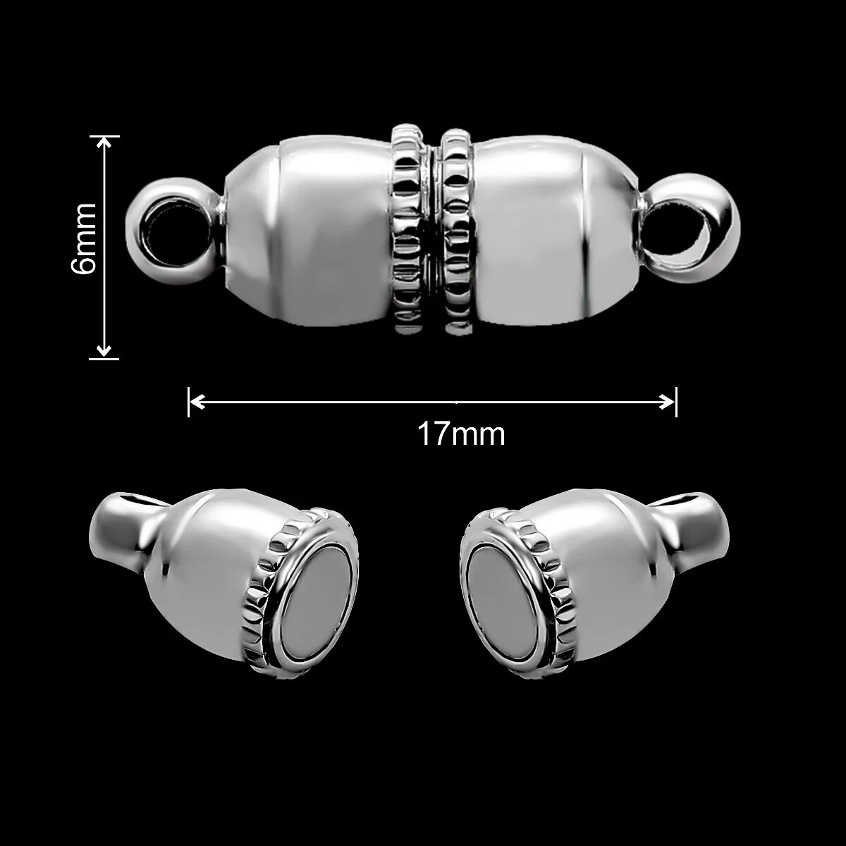 Застежка-замок для ювелирных изделий 17X6mm, 2шт
