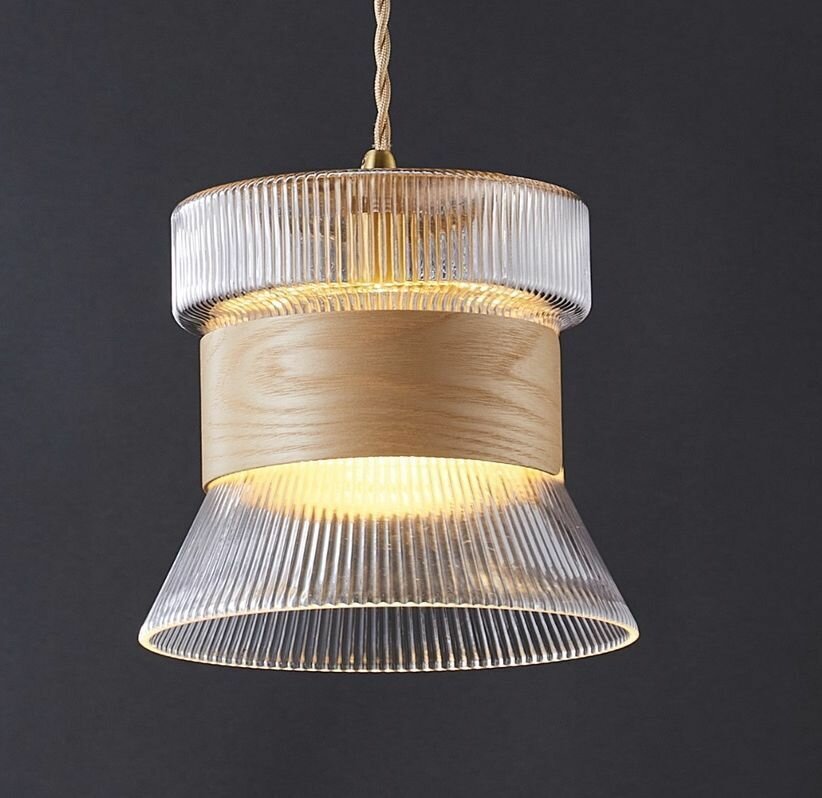 Blesslight Люстра подвесная потолочная для кухни Е 27 40 Вт Wood Glass II - A