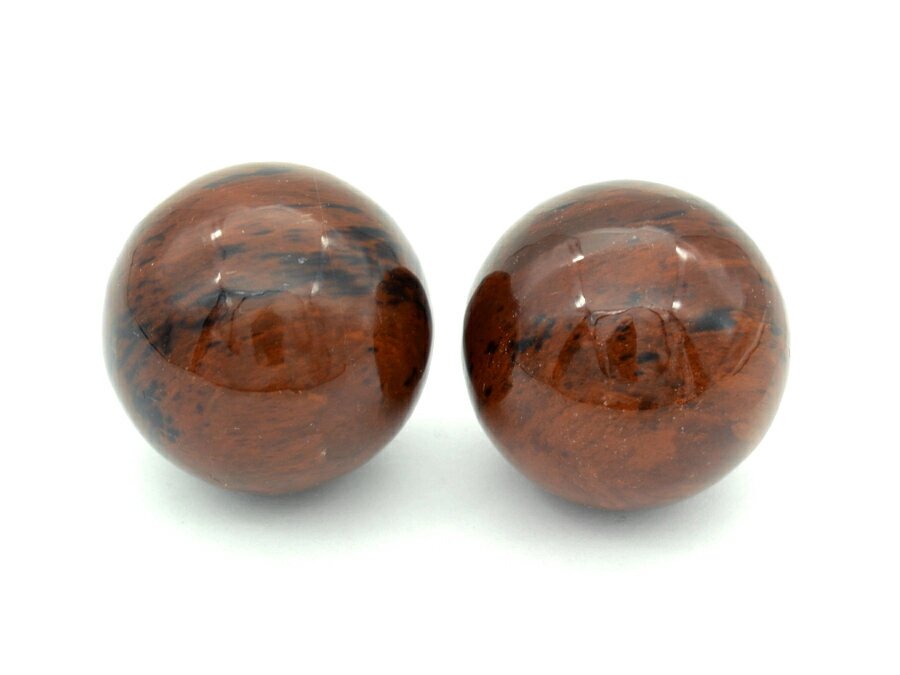 Шарики ручные из обсидиана коричневого 35-39мм. пара .