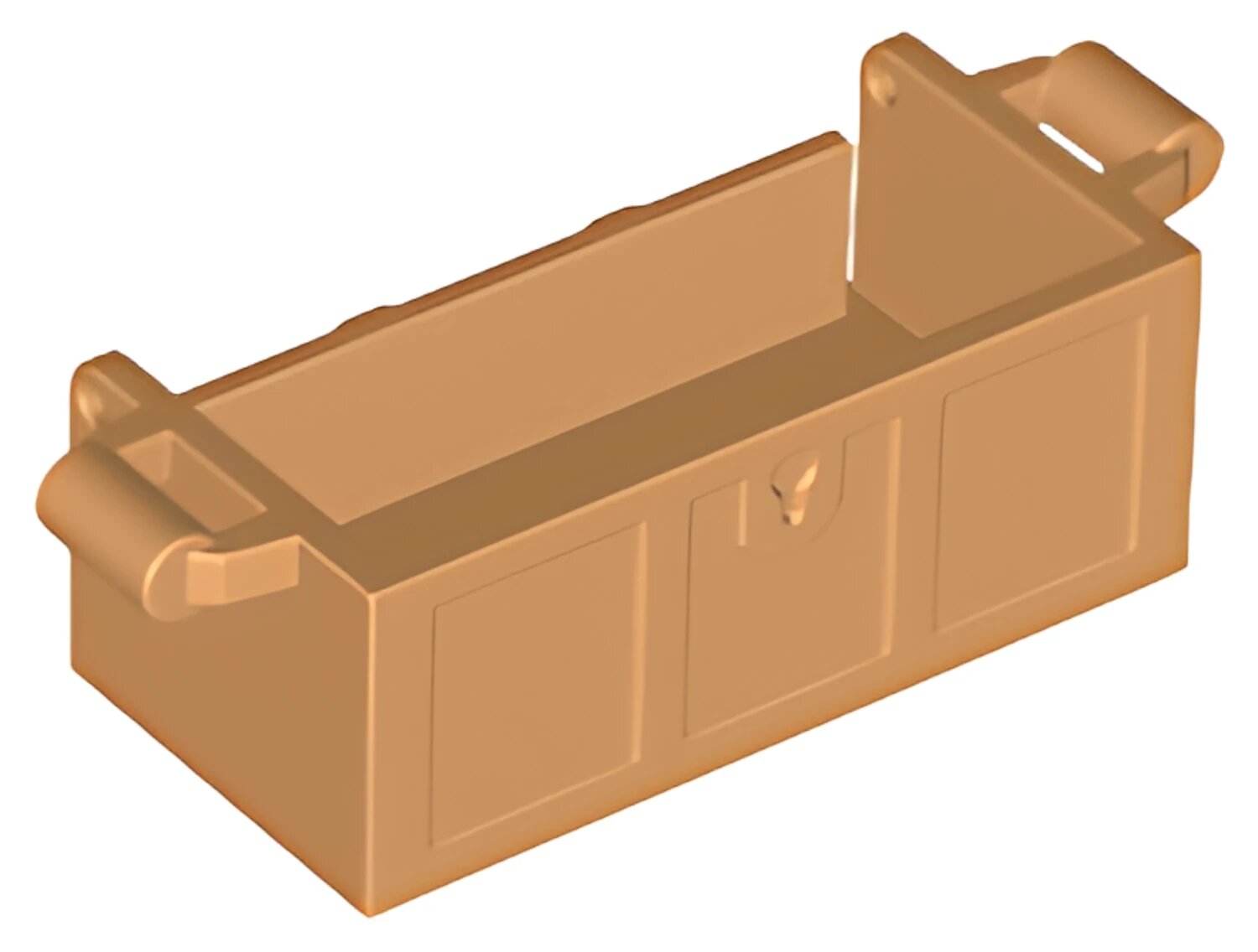 Деталь LEGO Контейнер Lego Container, Treasure Chest Bottom with Slots in Back 4738a (62622) Medium Nougat U