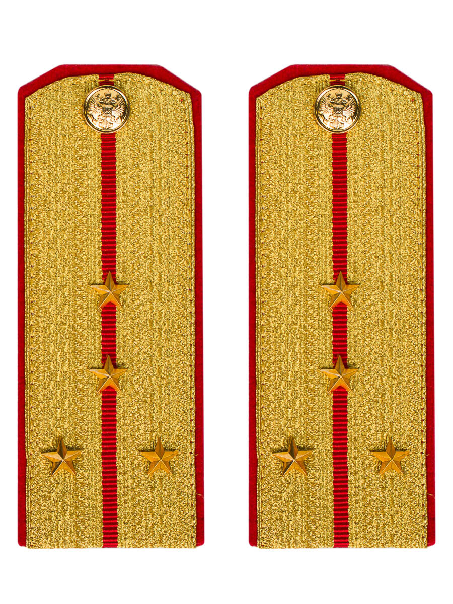 Погоны Общевойсковые парадные Капитан картон цвет золотой
