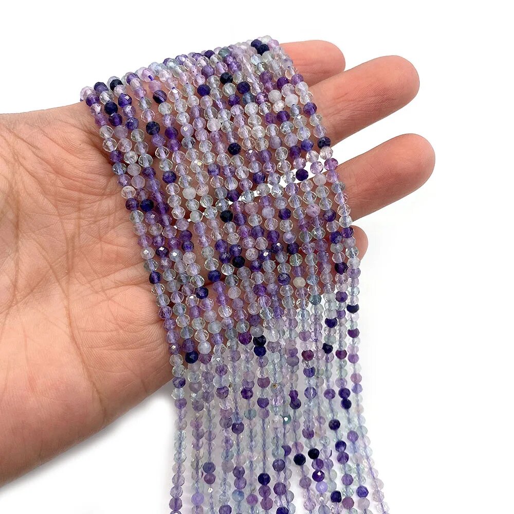 Фиолетовый флюорит бусины 2 мм, 3 мм, 4 мм 3mm about 118pcs