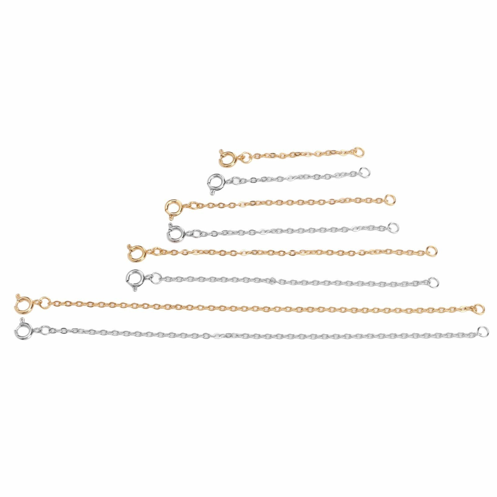 8 шт. удлинитель для ожерелий из нержавеющей стали, золотой и серебряный цвет, 2-6 дюймов