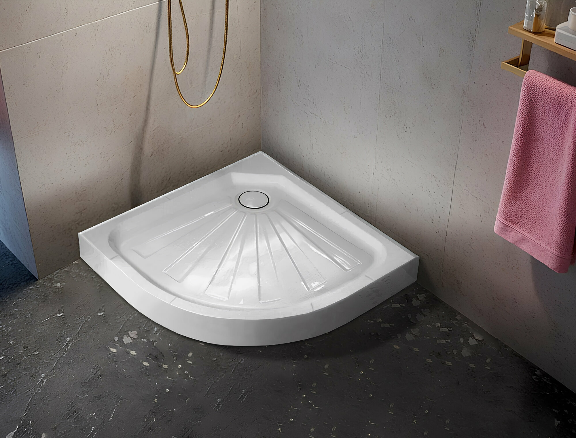 Поддон Ceruttispa R100 ABS-пластик акриловый полукруглый белый 90x90 см