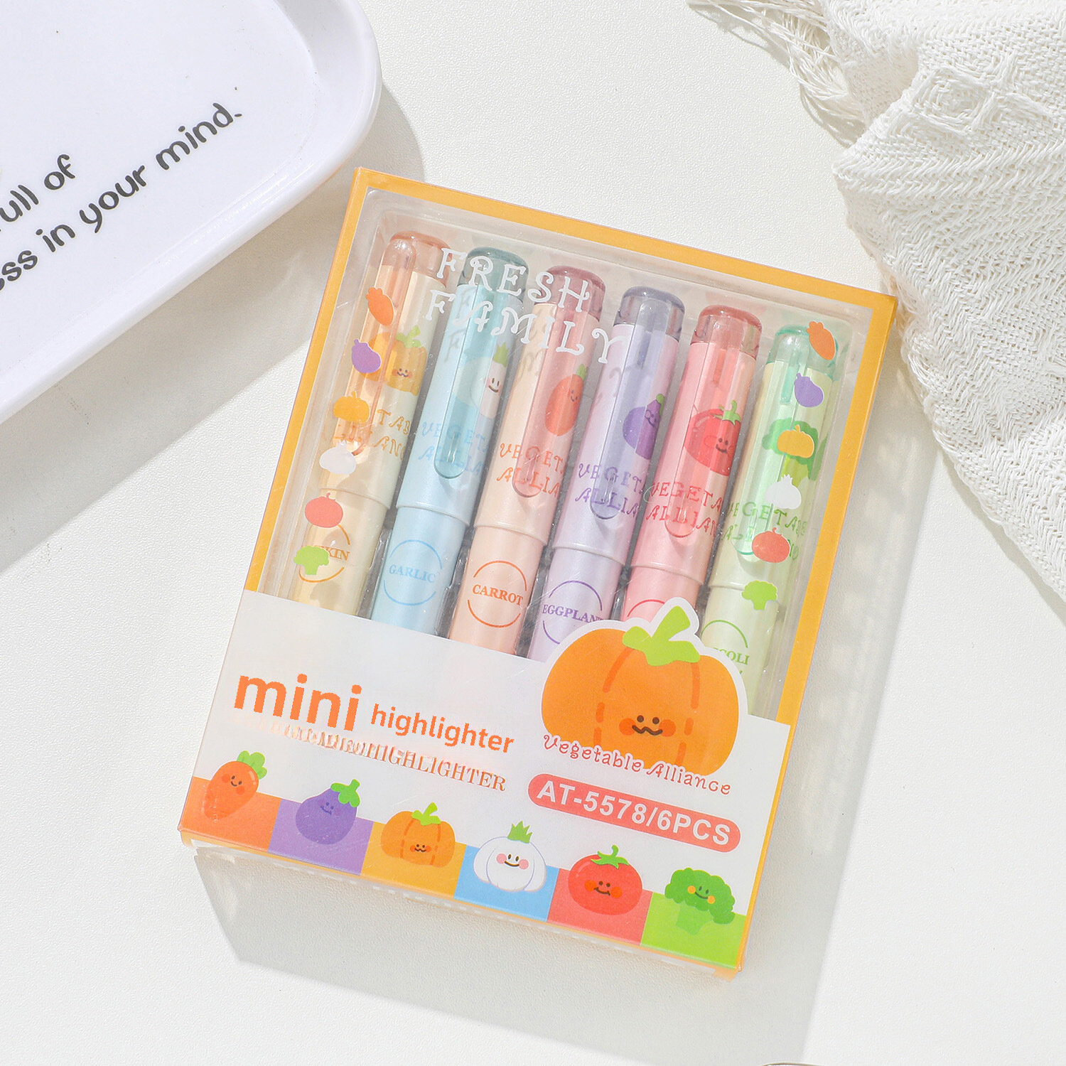 Хайлайтер "Креативный фруктовый", наклонная головка, 6 шт