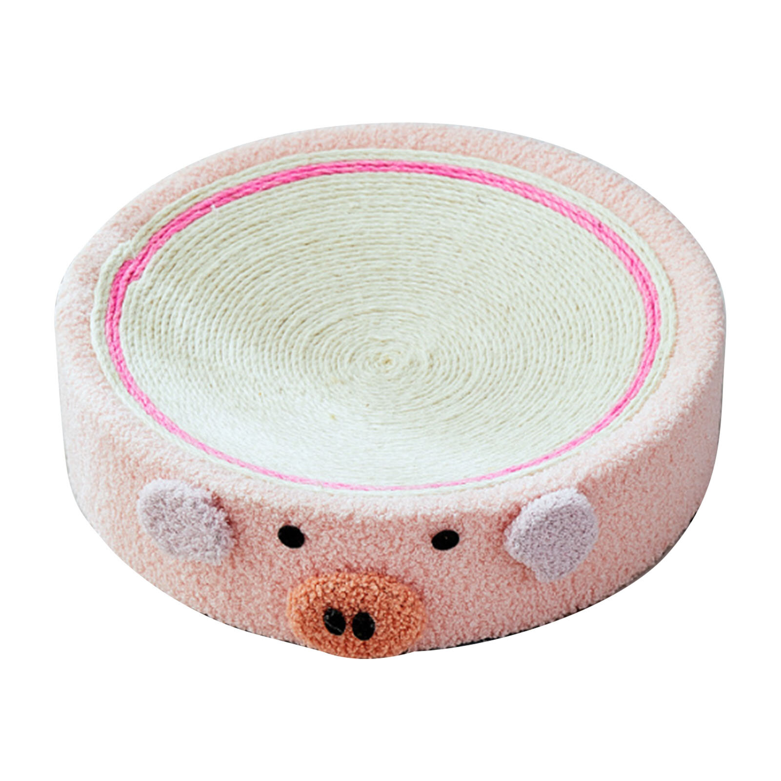 Cat Scratcher Bed Sisal Round Shape Lounge for Claw Sharpening Furniture Protection Pig
