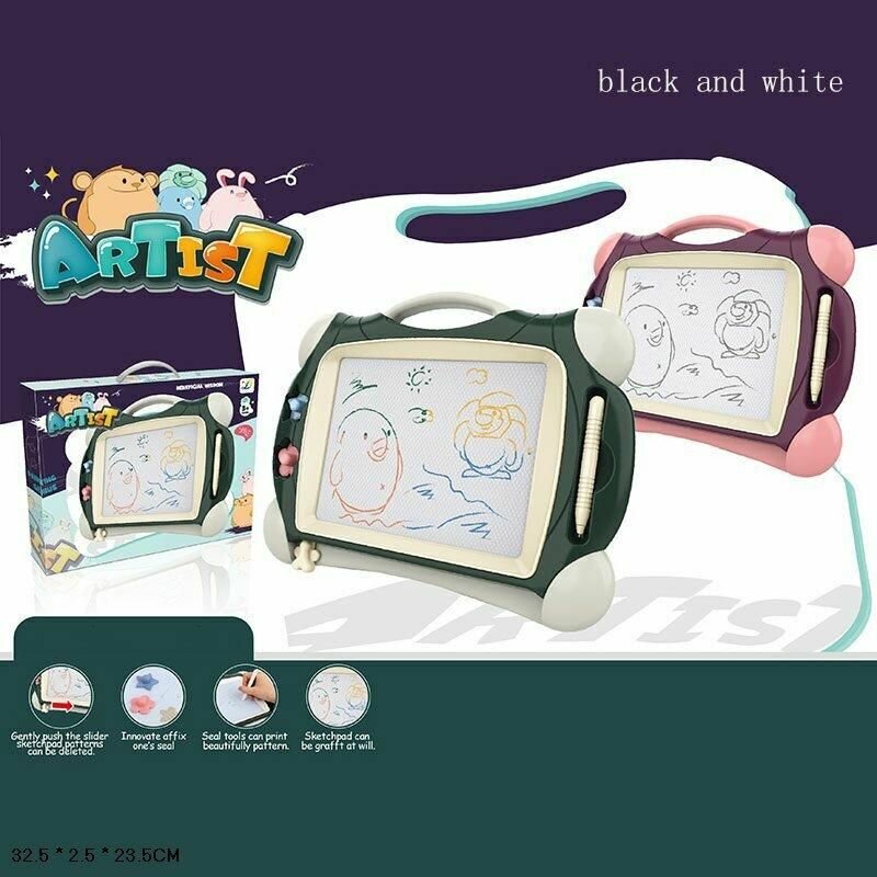 Доска для рисования КНР Магнитная, 2 шаблона, в коробке (638A)