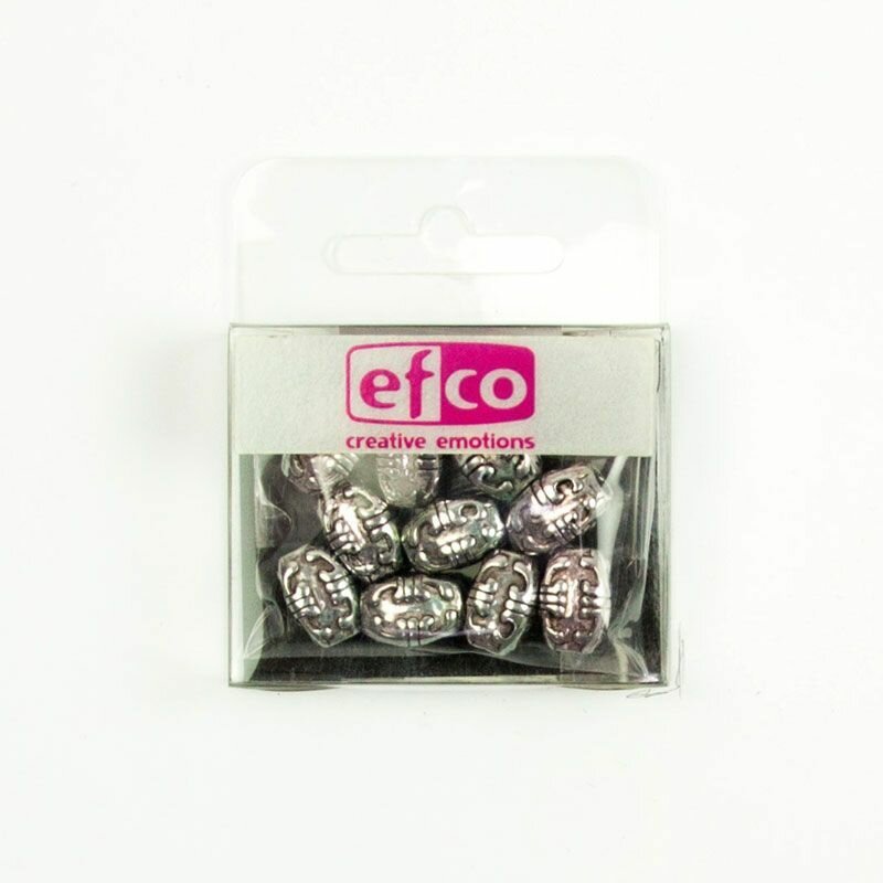 Бусины EFCO Серебристые, 8х13 мм, 10 шт